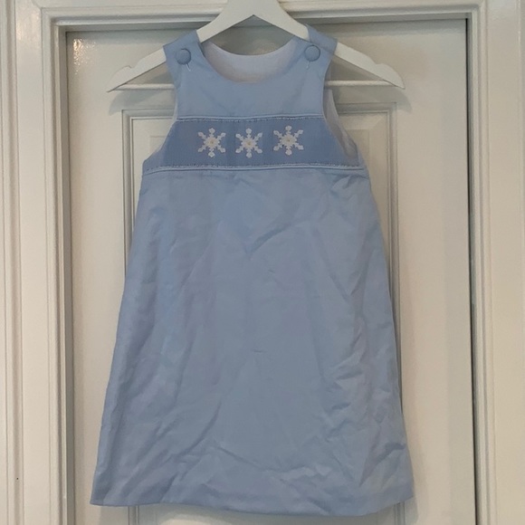 Dresses | Little Girls Blue Snowflake Jumper | Poshmark